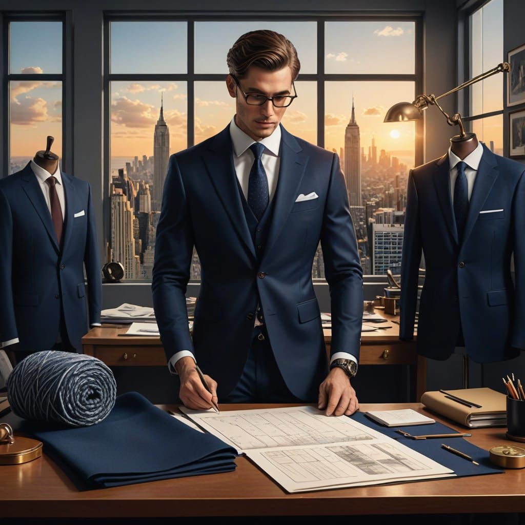 Luxurious Suit Design Process in High-End Fashion ... - AI Art