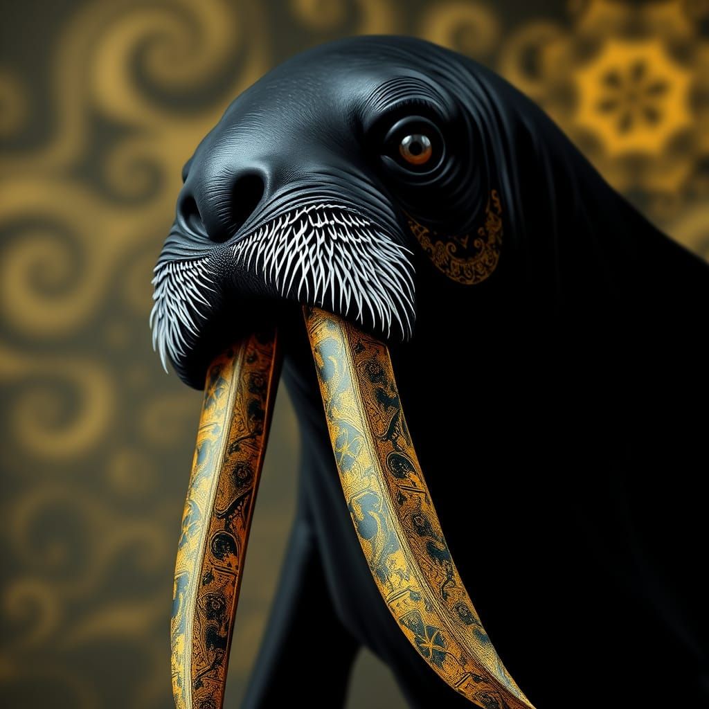 The walrus - Sleek Epic Walrus in Matte Black with Shimmerin...