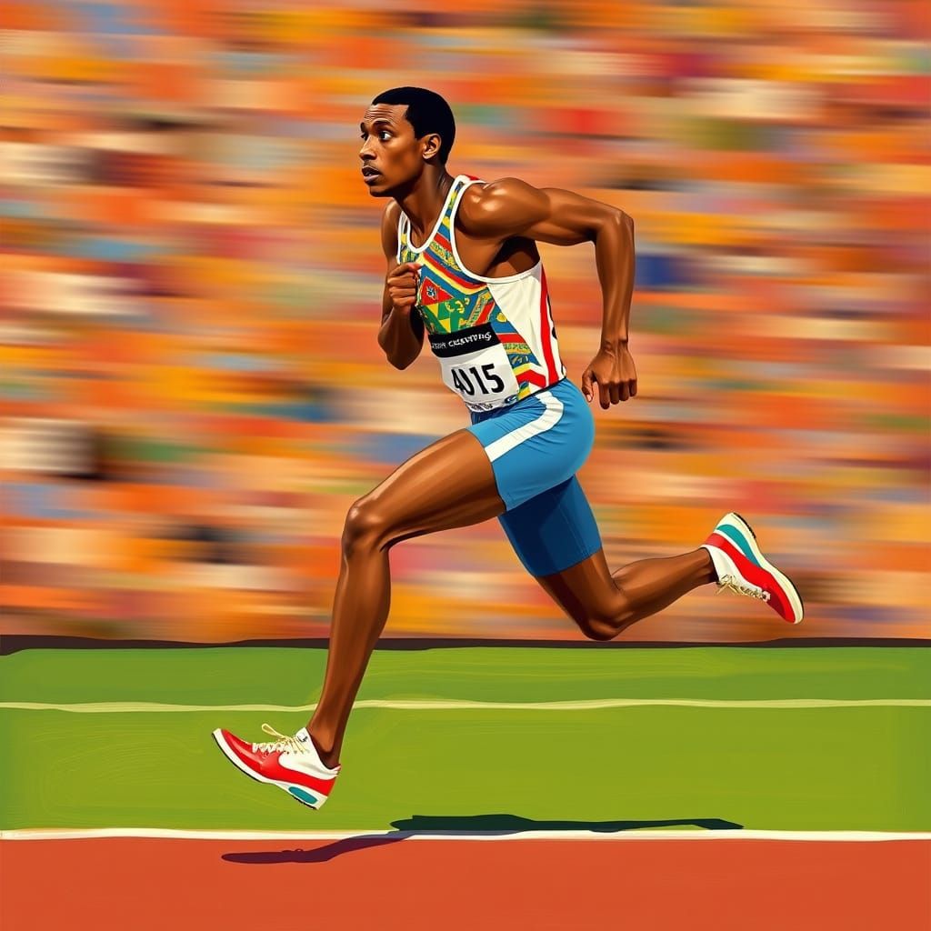 race - Vibrant Sprinter in Motion