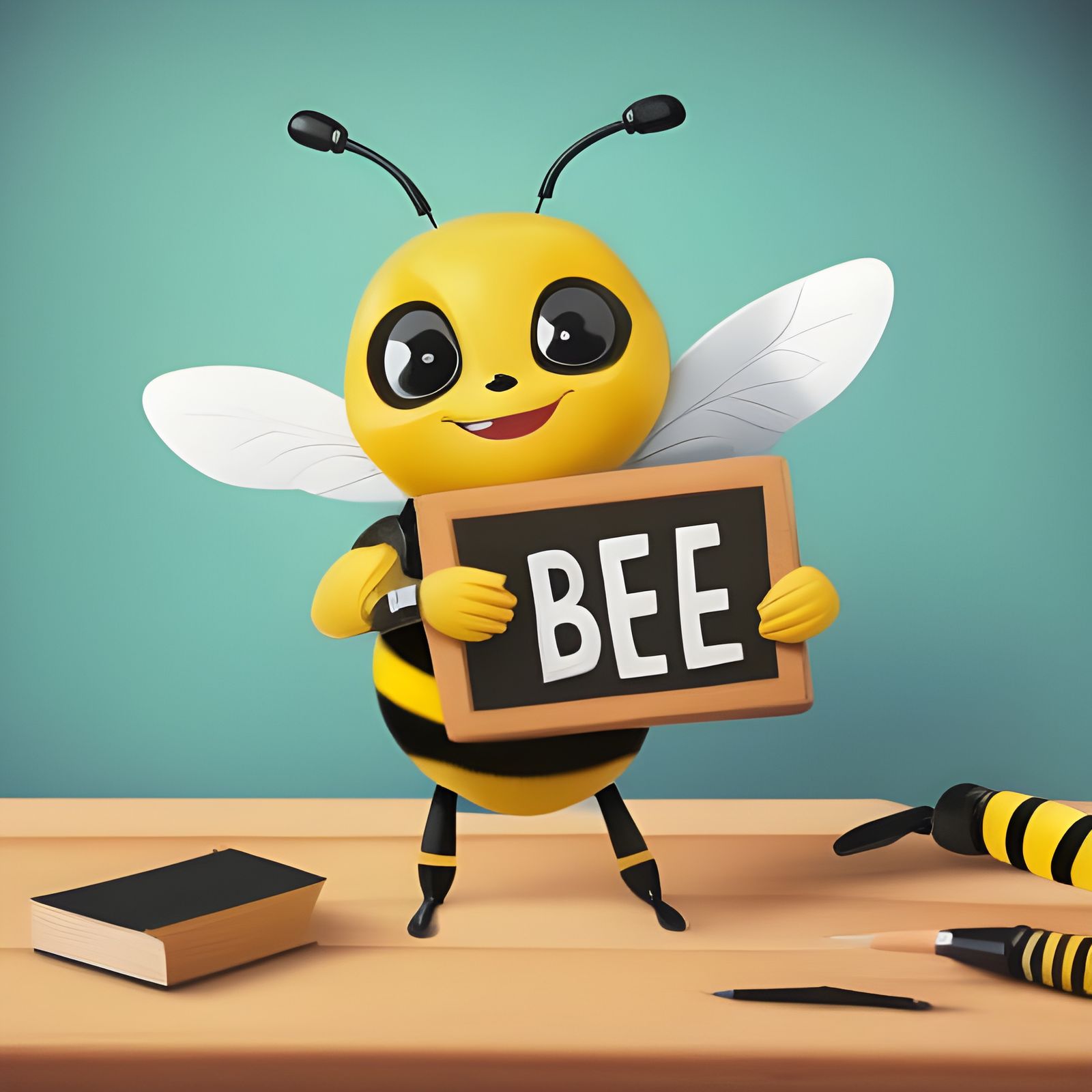 Buzzy, the spelling bee champ! - AI Generated Artwork - NightCafe Creator