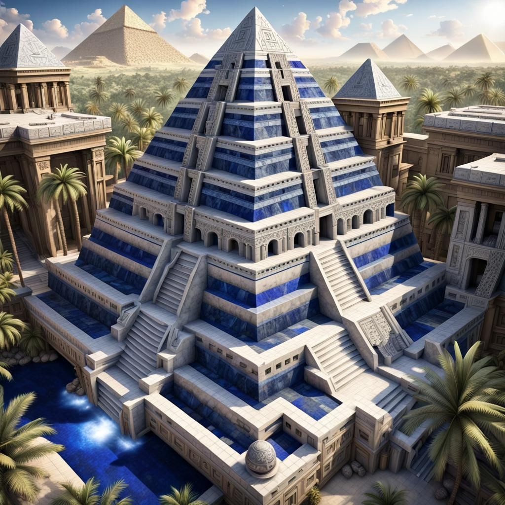 Azurite Temple - AI Generated Artwork - NightCafe Creator