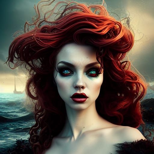 Siren Gothic Ariel - AI Generated Artwork - NightCafe Creator