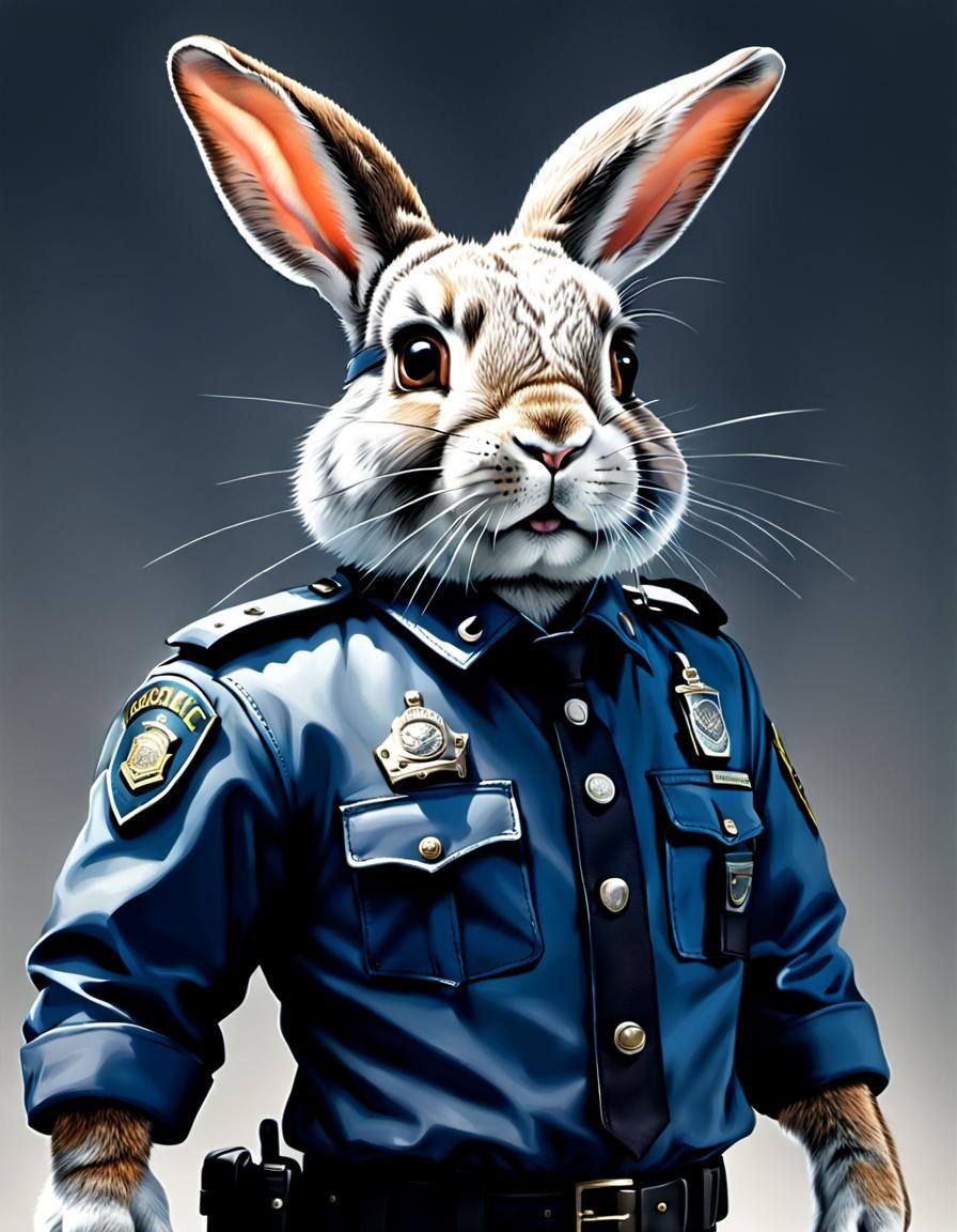 A rabbit in a policeman suit - AI Generated Artwork - NightCafe Creator