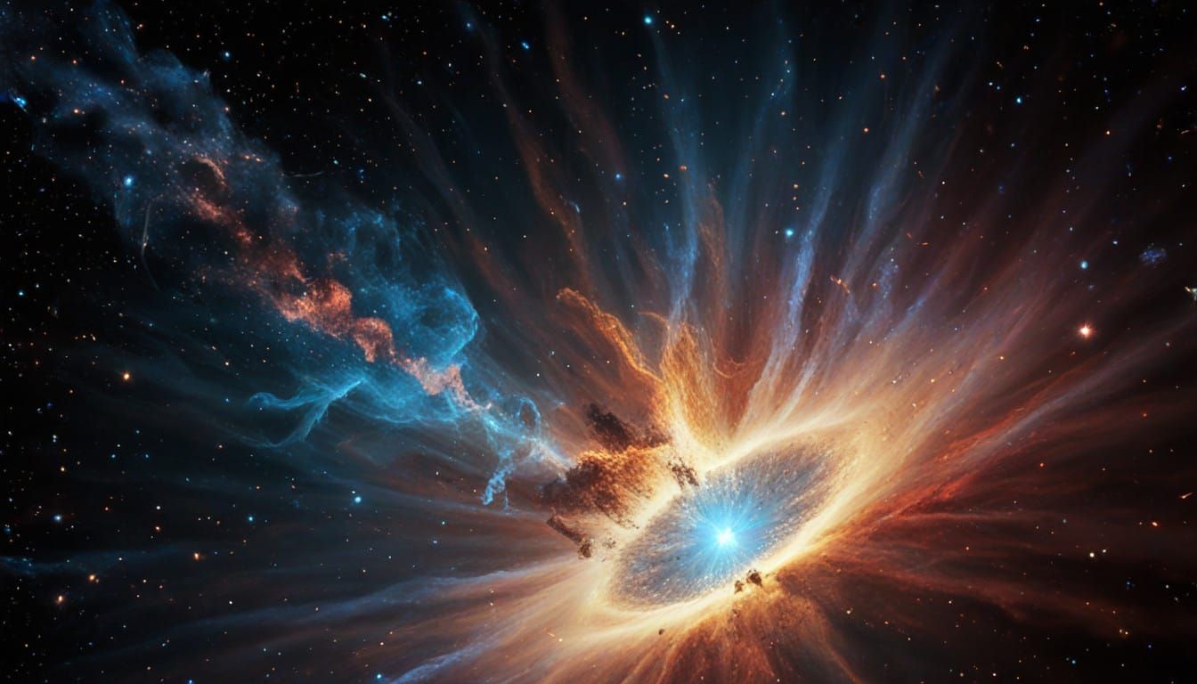 White Dwarf Nebula - Cosmic Vortex of Star Birth in a Vibran...