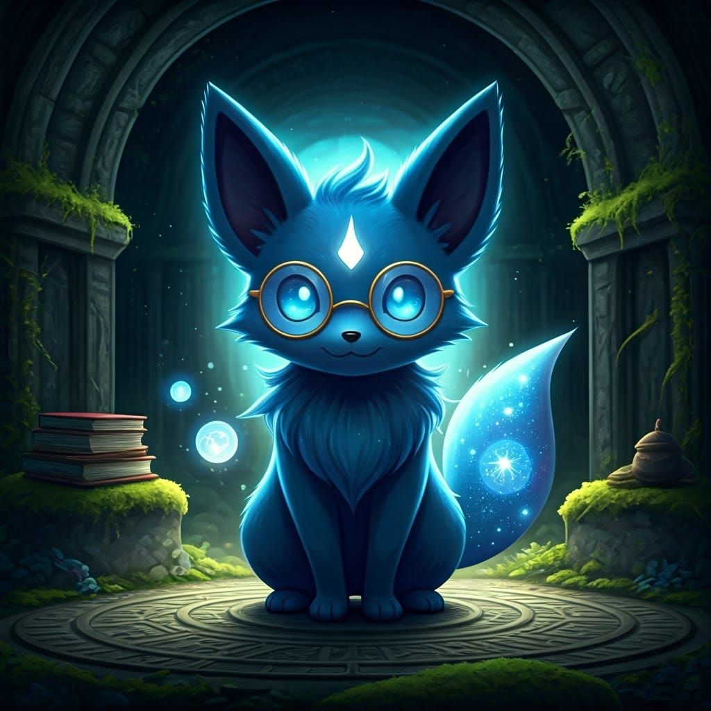 Fakemon: Mindew - Whimsical Psychic Fakemon in Mystical Glow...