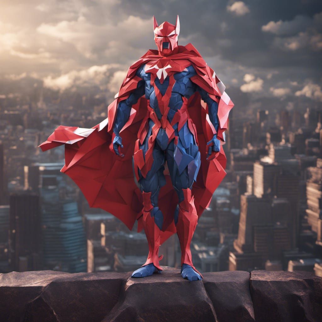 Origami superhero - AI Generated Artwork - NightCafe Creator