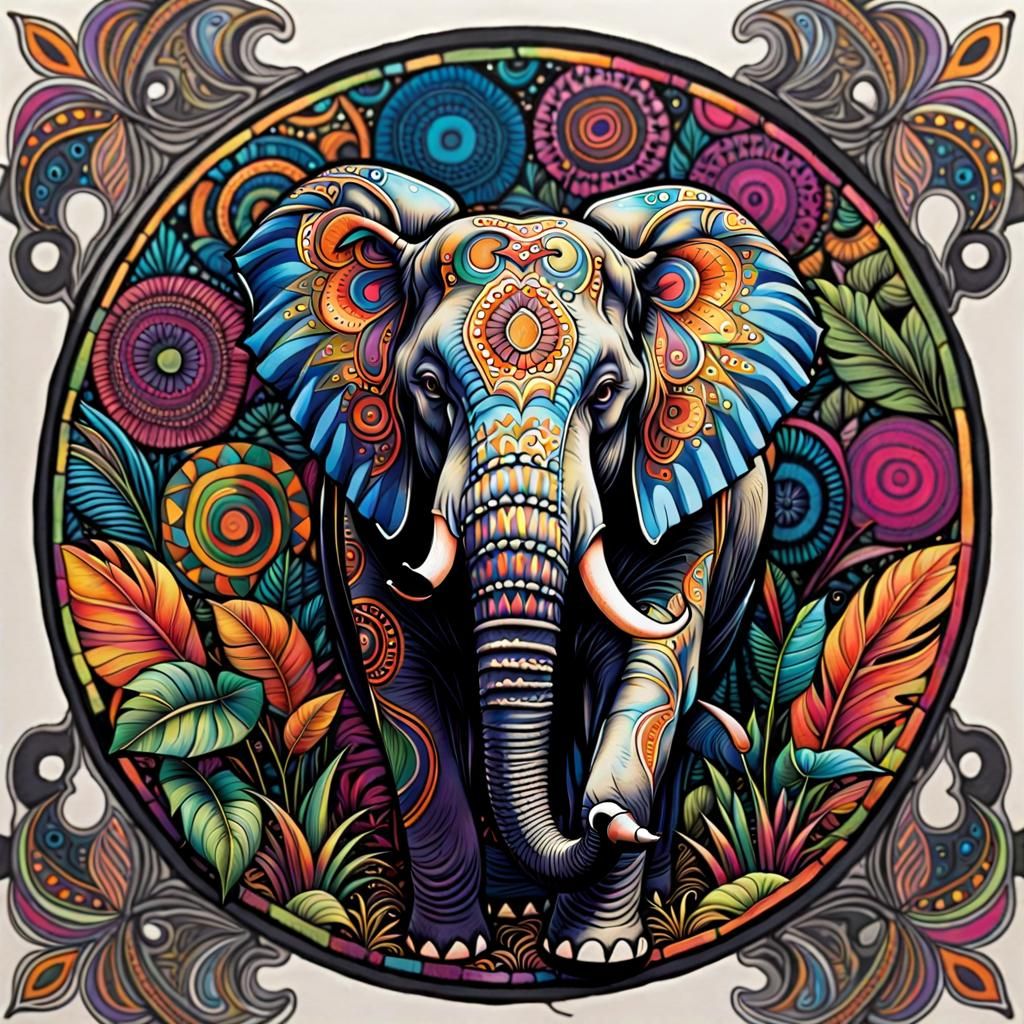 The Painted Elephunk #1 - AI Generated Artwork - NightCafe Creator
