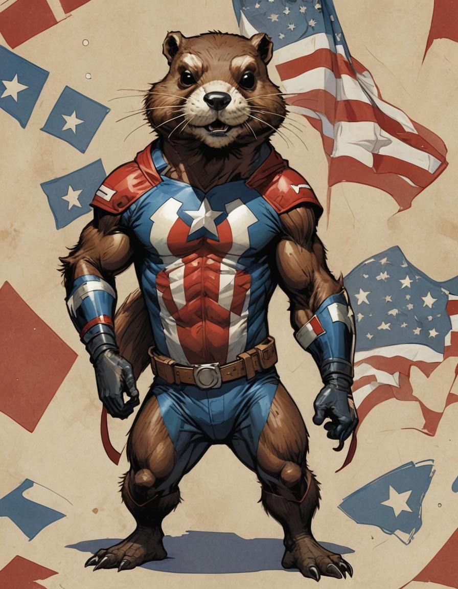 Beaver as All American superhero - AI Generated Artwork - NightCafe Creator