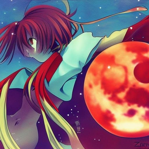 Sailor moon blood moon - AI Generated Artwork - NightCafe Creator