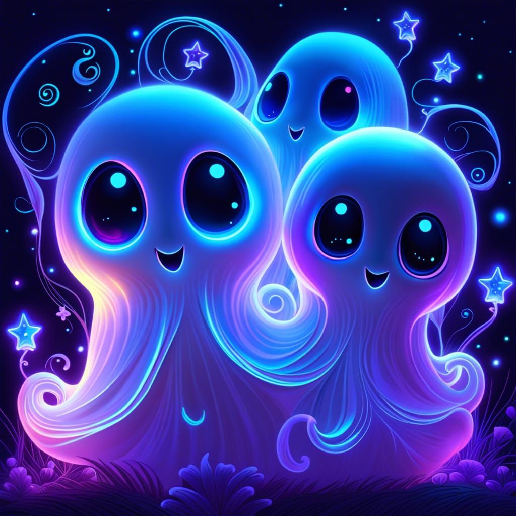 Cute Ghosts - AI Generated Artwork - NightCafe Creator