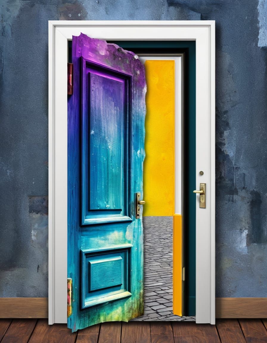 Warped Reality Door(s) - Abstract Doors: Mixed Media Photomo...