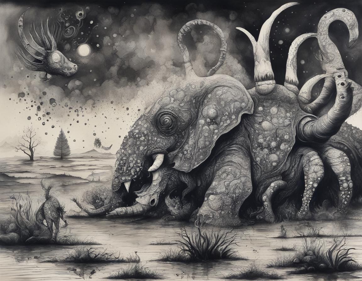 "Surreal creatures painted with wet ink in Vvika style" - AI Generated ...
