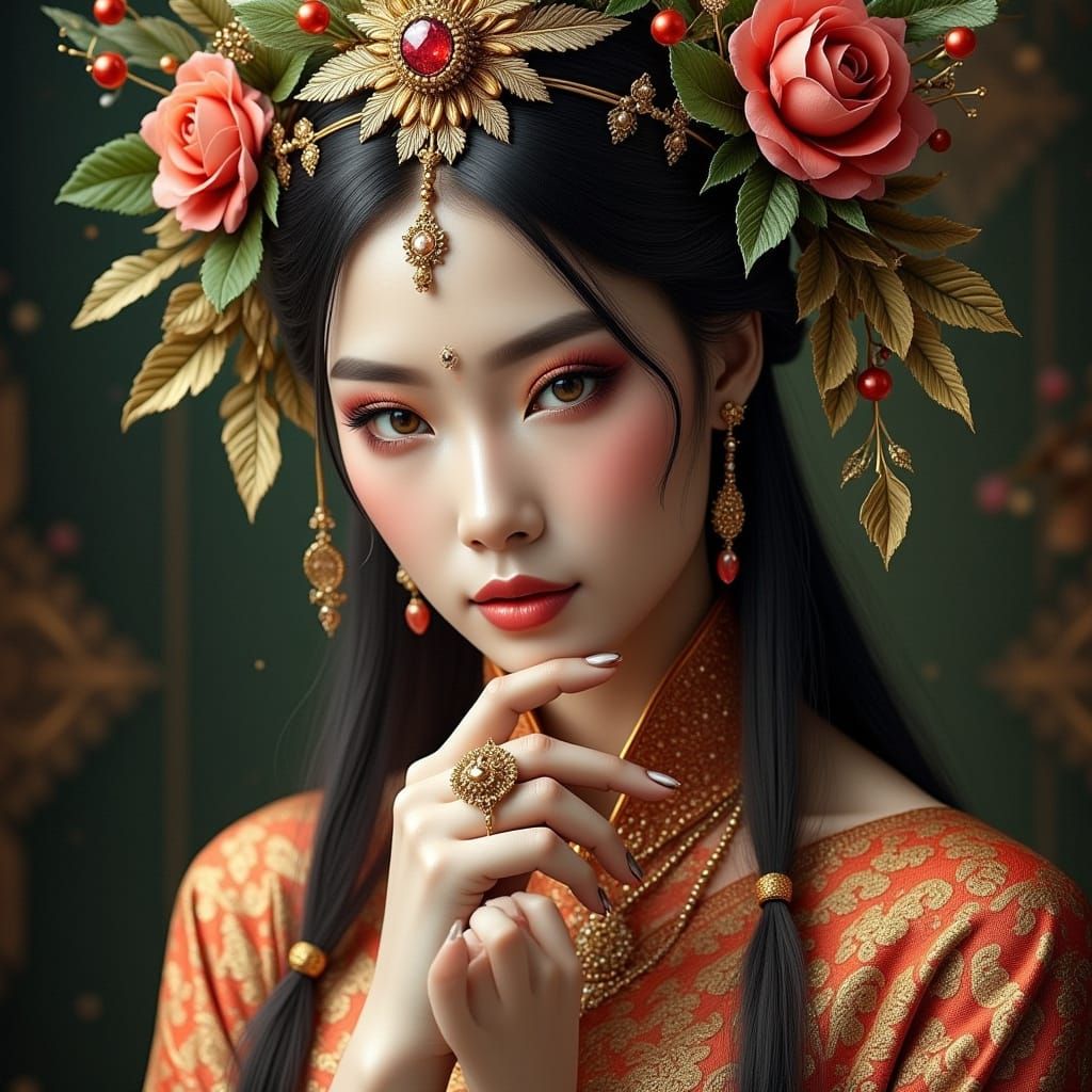 Serene Fairy Lost in Thought amidst Ethereal Lumin... - AI Art