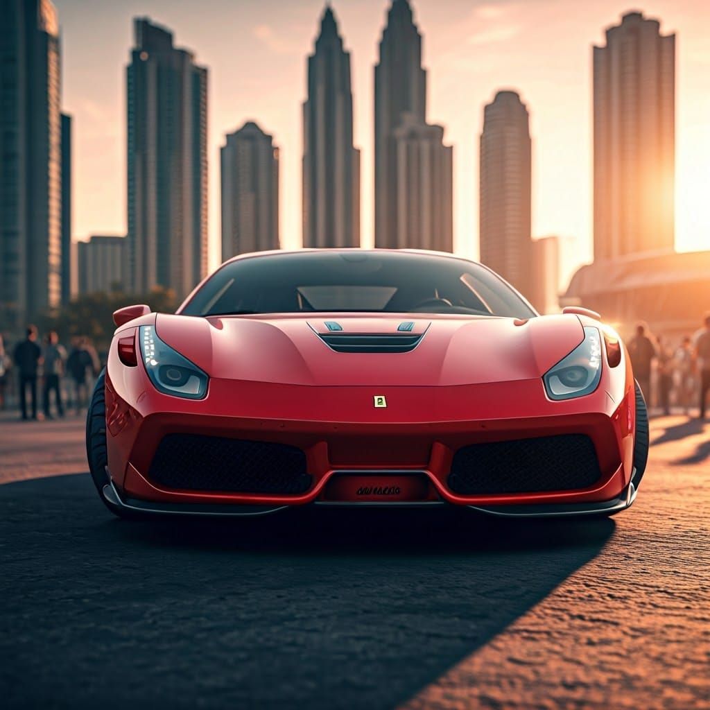 Futuristic Ferrari Showstopper in Golden Hour - AI Art