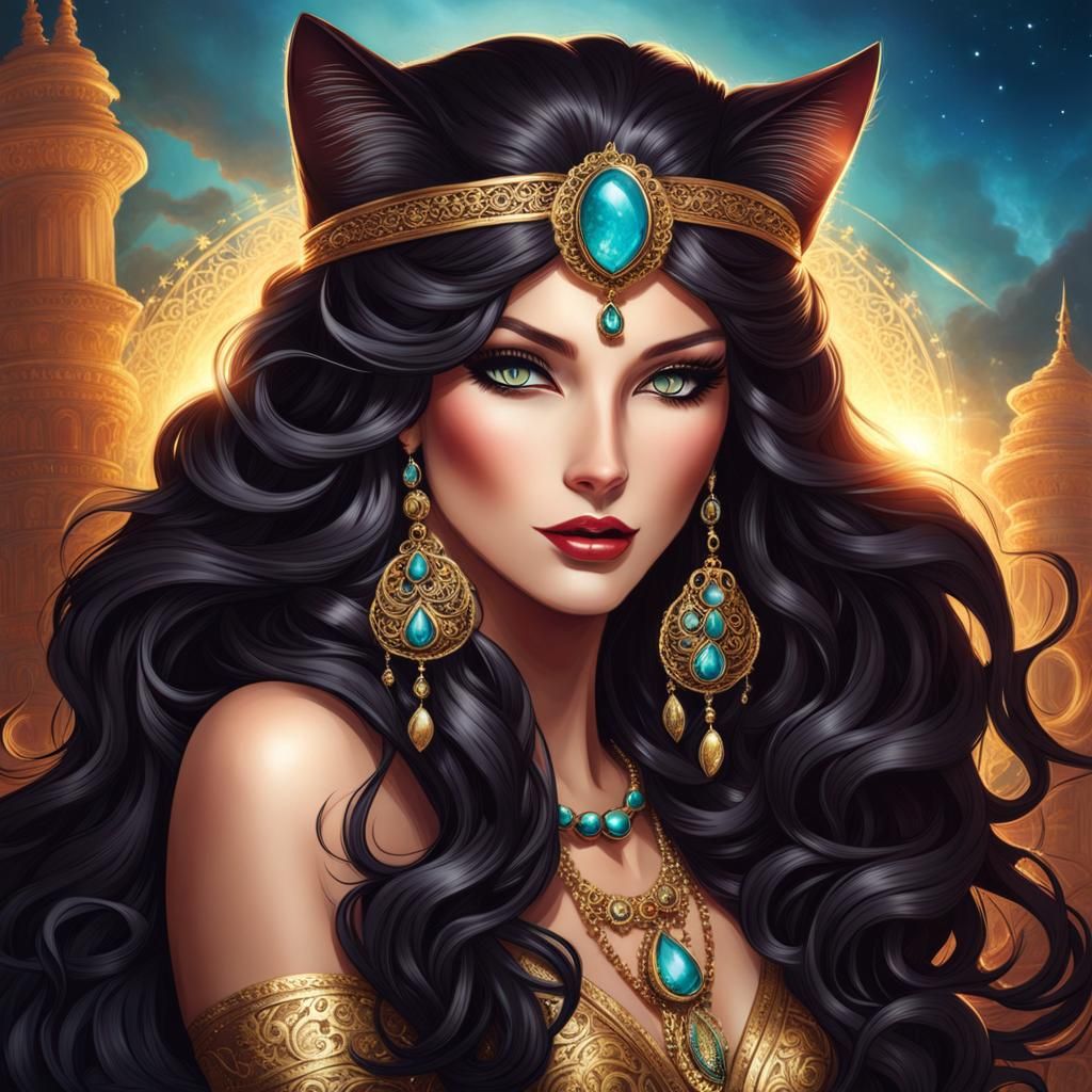Goddess of cats - AI Generated Artwork - NightCafe Creator