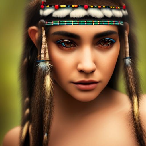 Joung Native American Woman - AI Generated Artwork - NightCafe Creator