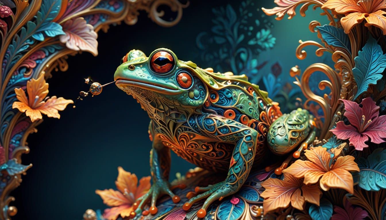 Whimsical Baroque Fairytale in Hyper-Realistic Vec... - AI Art