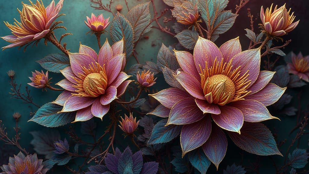 Elegant Floral Fractal Masterpiece - AI Art