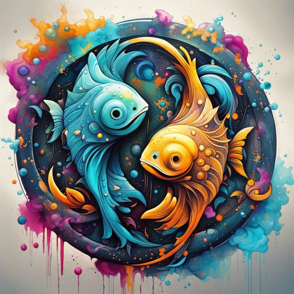 fractal zodiac sign pisces - AI Generated Artwork - NightCafe Creator