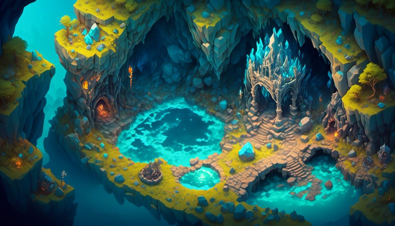 Mini Environment 13 - Oceanic Cave - AI Generated Artwork - NightCafe Creator