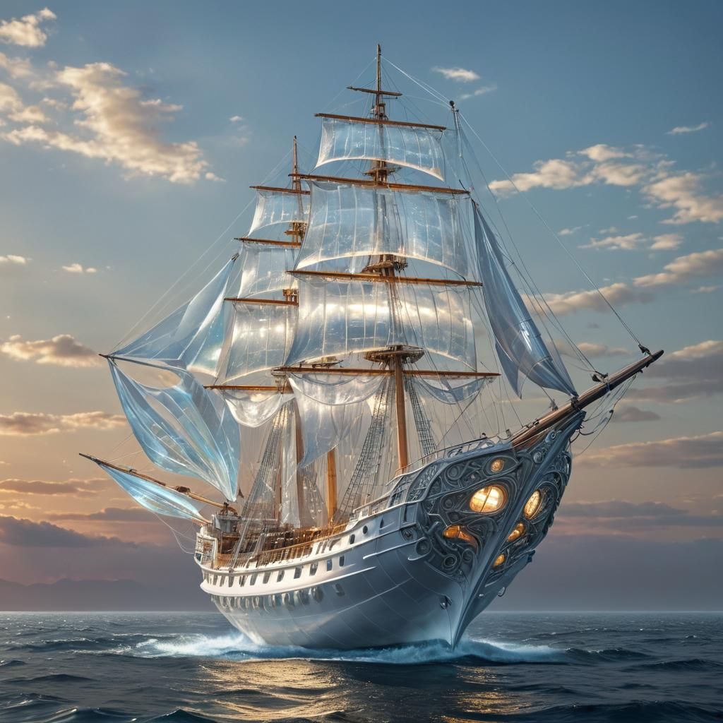Futuristic glass ship in Artic Ocean - AI Generated Artwork - NightCafe ...