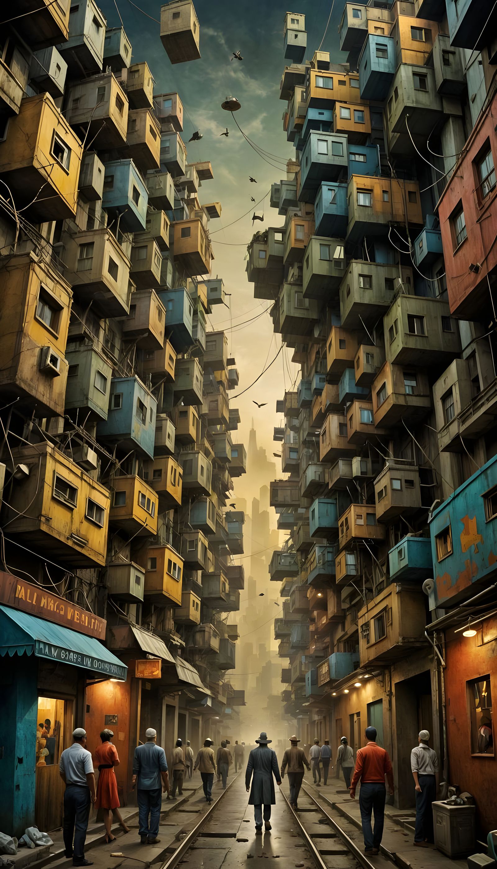 Self-Relocating Flying Living Containers