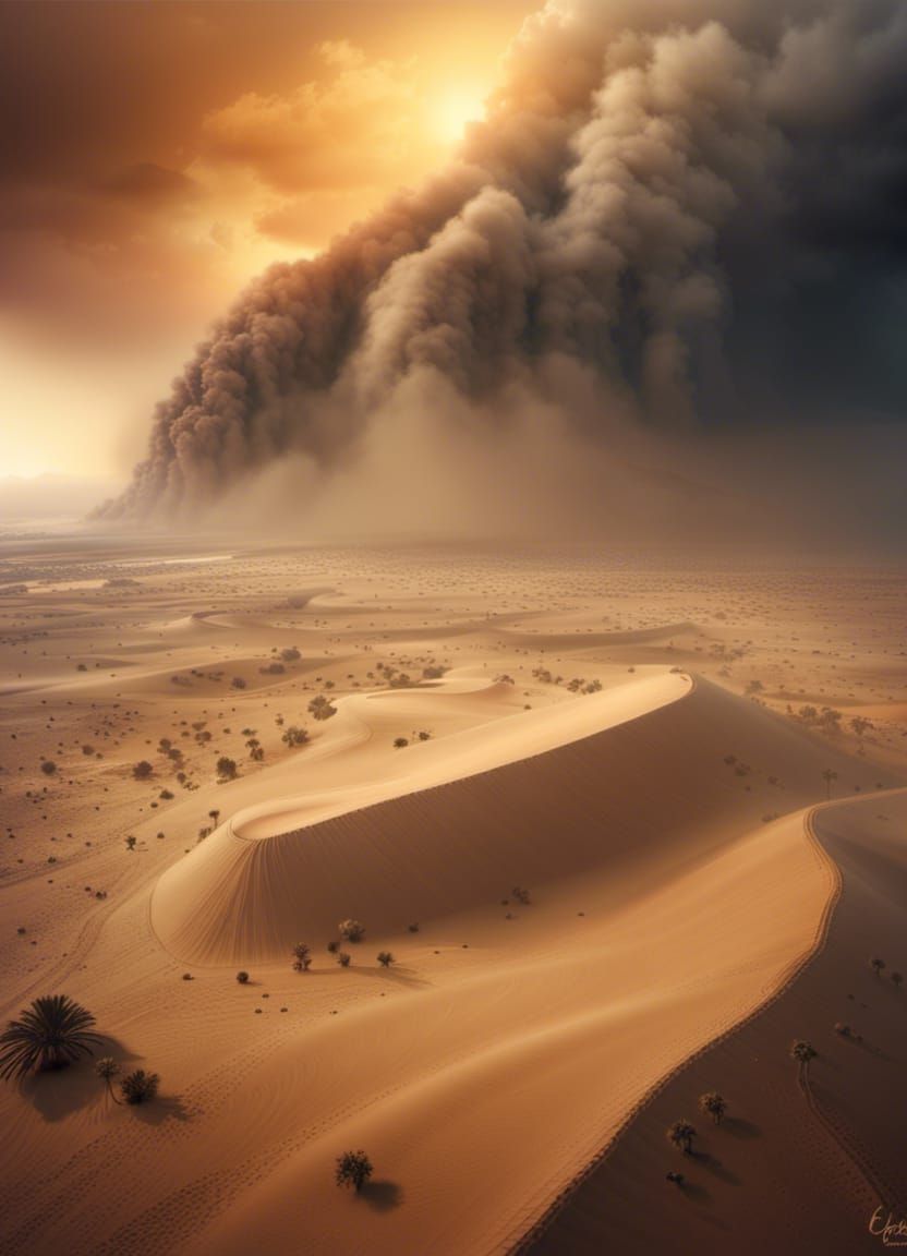 Sandstorm Sunset - AI Generated Artwork - NightCafe Creator