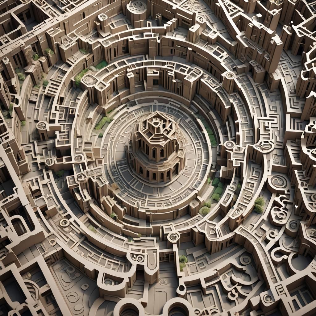 kirigami work, labyrinth - AI Generated Artwork - NightCafe Creator