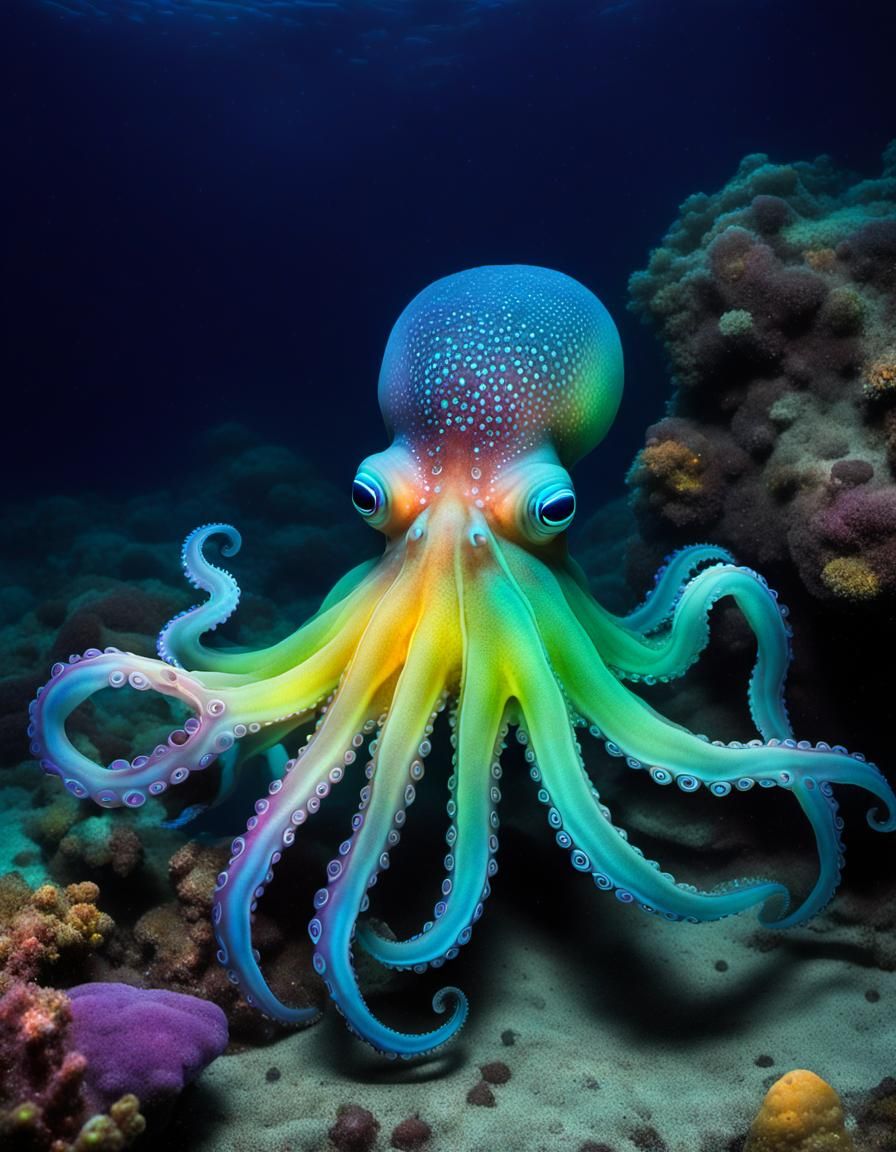 Rainbow octopus - AI Generated Artwork - NightCafe Creator