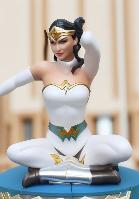 Wonderwoman sitting on top a building - AI Generated Artwork - NightCafe Creator