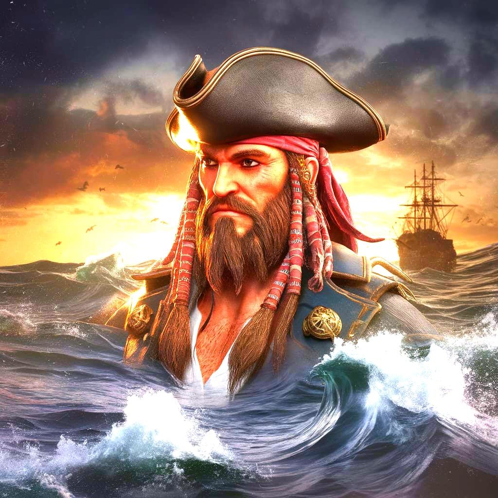 Portrait of the Pirate Captain Redbeard head and shoulders portrait, 8k ...