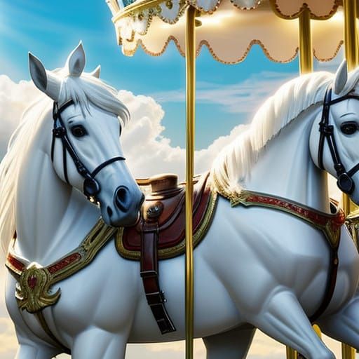 Siamese twin carousel horse - Siamese twin carousel horse