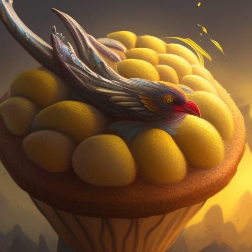 A lemon muffin bird - AI Generated Artwork - NightCafe Creator