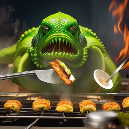 Alien Fry Cook - AI Generated Artwork - NightCafe Creator