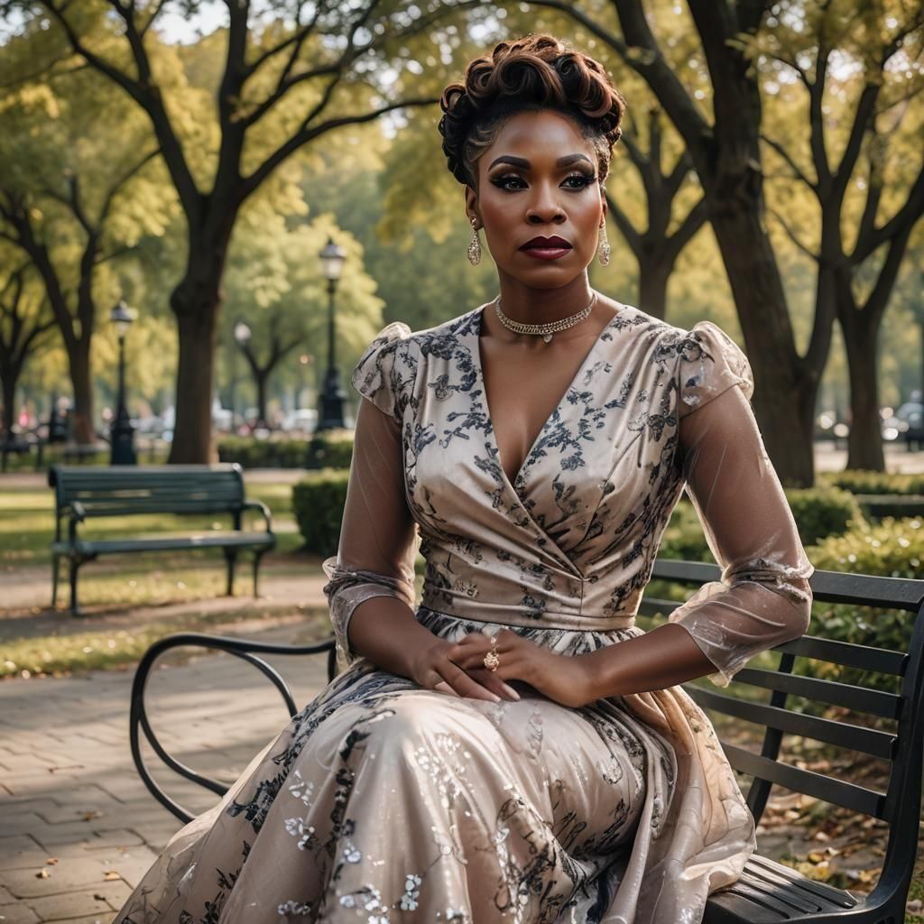 An elegant black transwoman is waiting for her prince - AI Generated ...