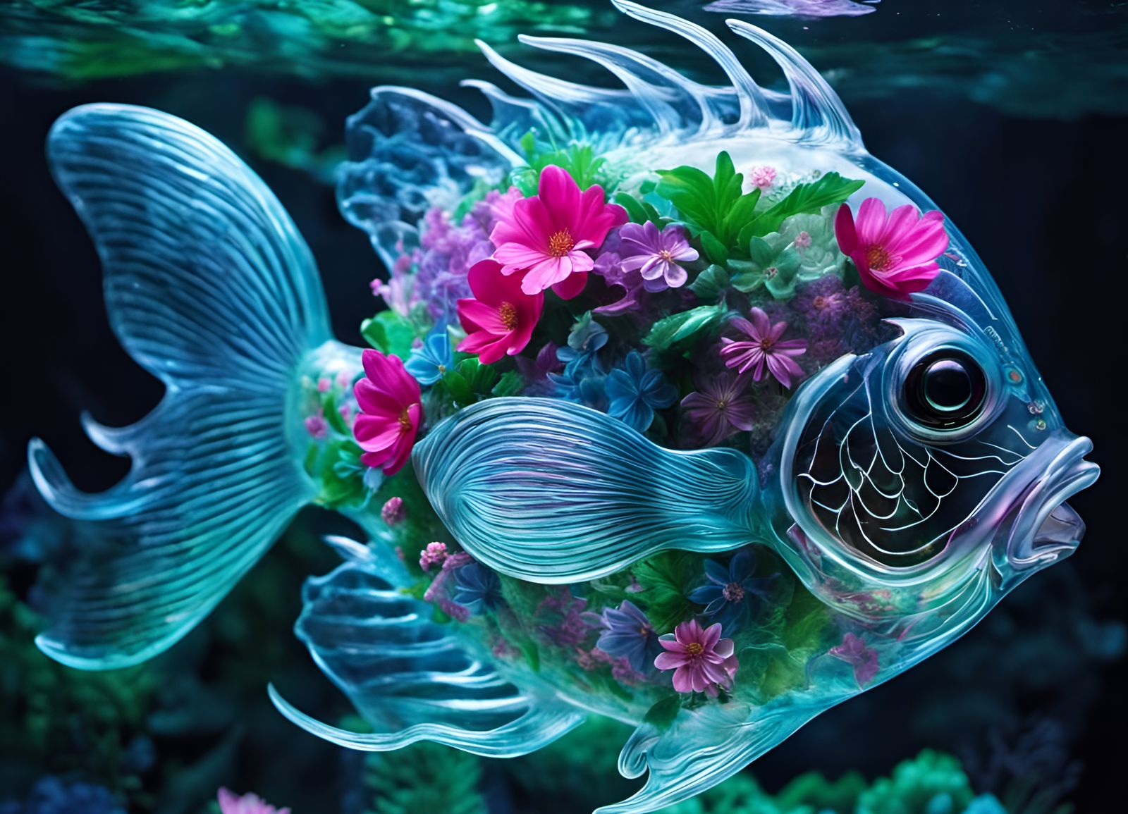 Floral Fish - AI Generated Artwork - NightCafe Creator