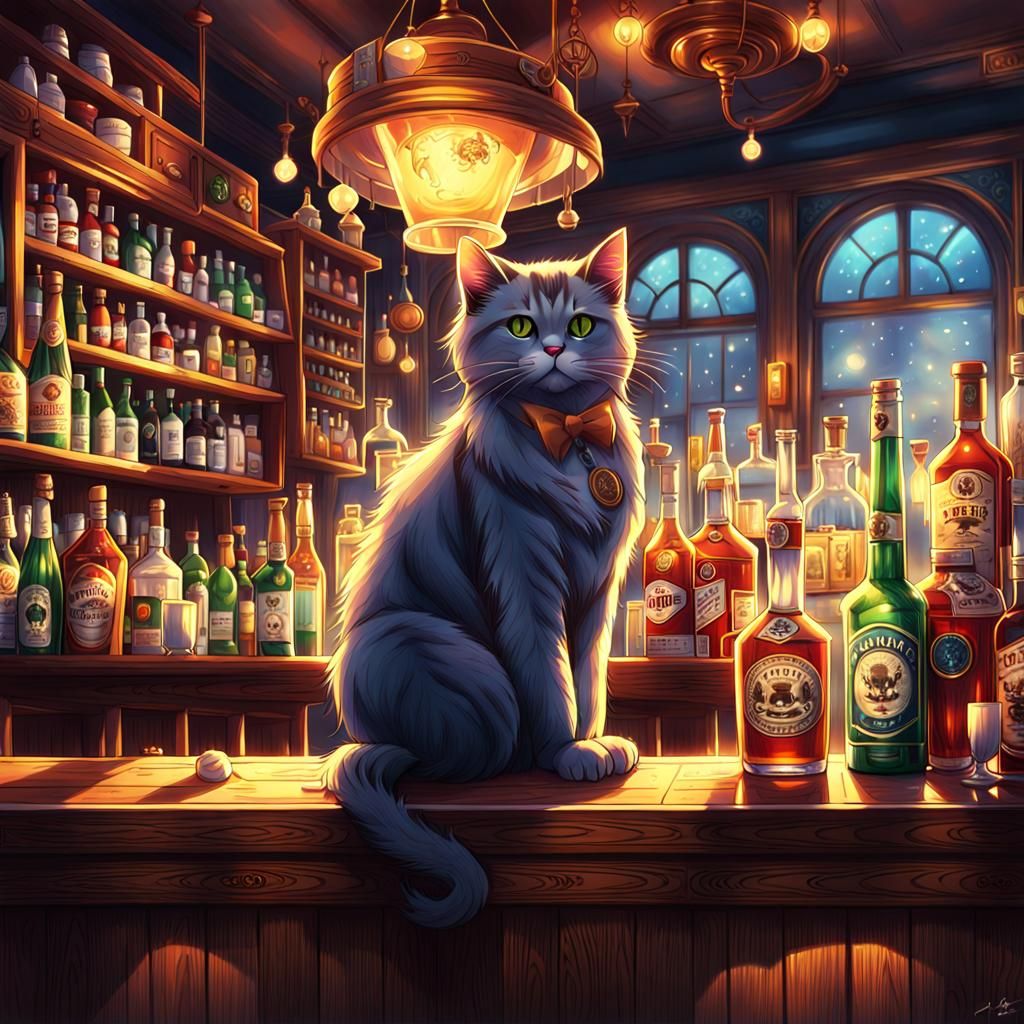 cat bartender - AI Generated Artwork - NightCafe Creator