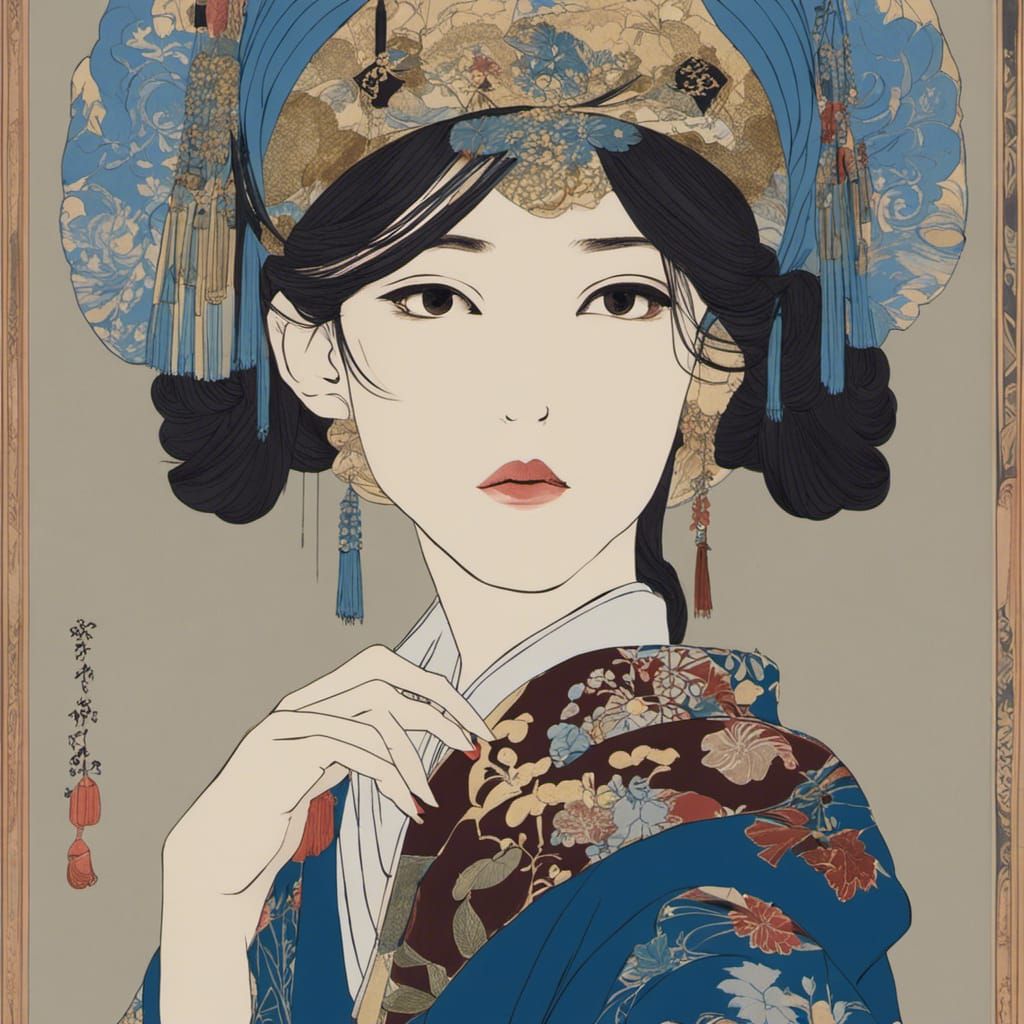 androgynous genderless person, illustration by Takabatake Kasho in ...