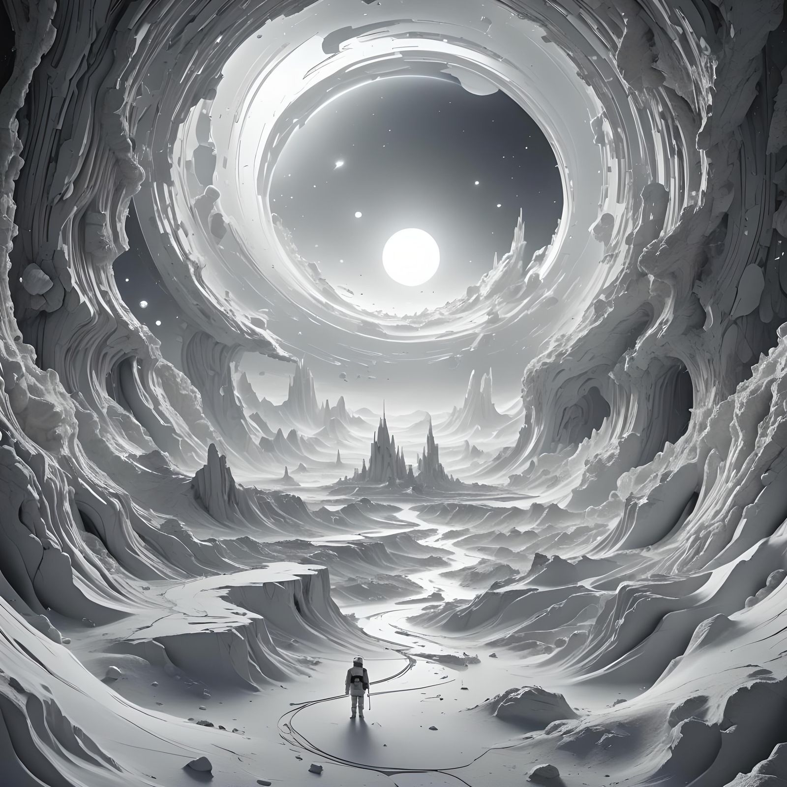 Monotone Space 05 - AI Generated Artwork - NightCafe Creator