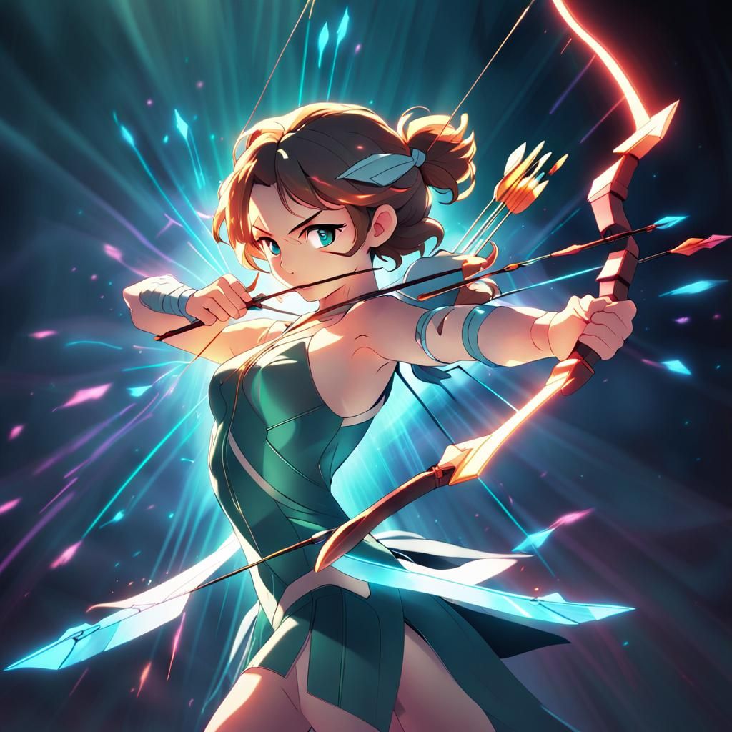 Bow and arrows made of light - Ethereal Bow and Arrows in Vi...