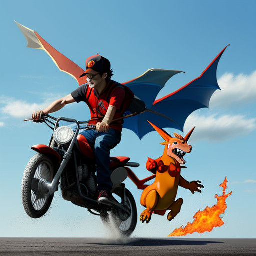 Ash Ketchum Riding Charizard - Ash Ketchum Rides Majestic Ch...
