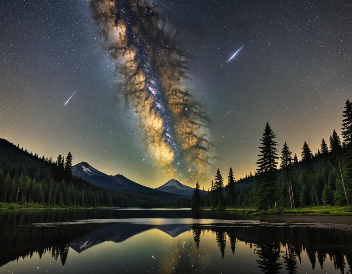 Late night-time view of the vast open sky and the Milky Way, as seen ...