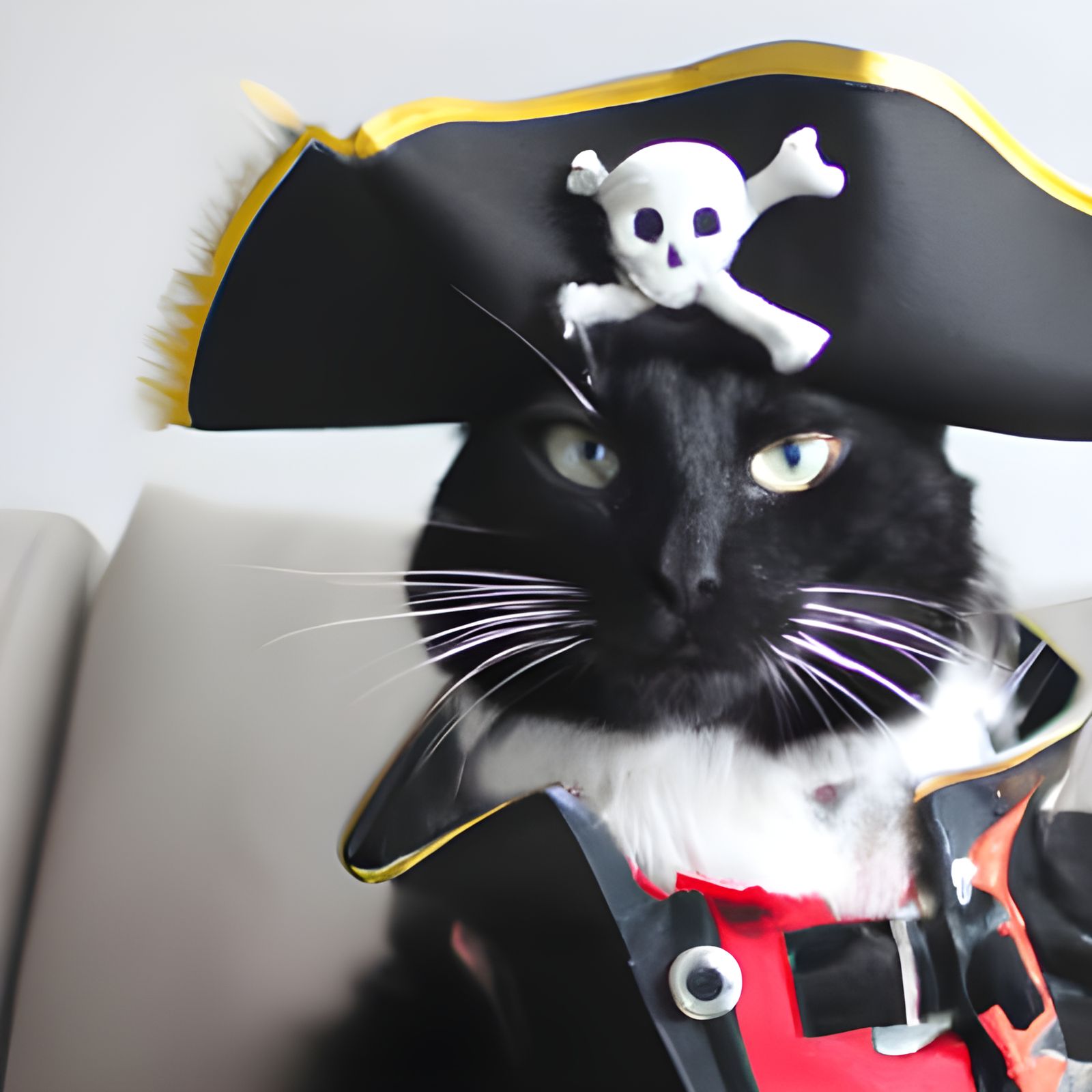 A black cat dressed as a pirate captain. - AI Generated Artwork - NightCafe Creator
