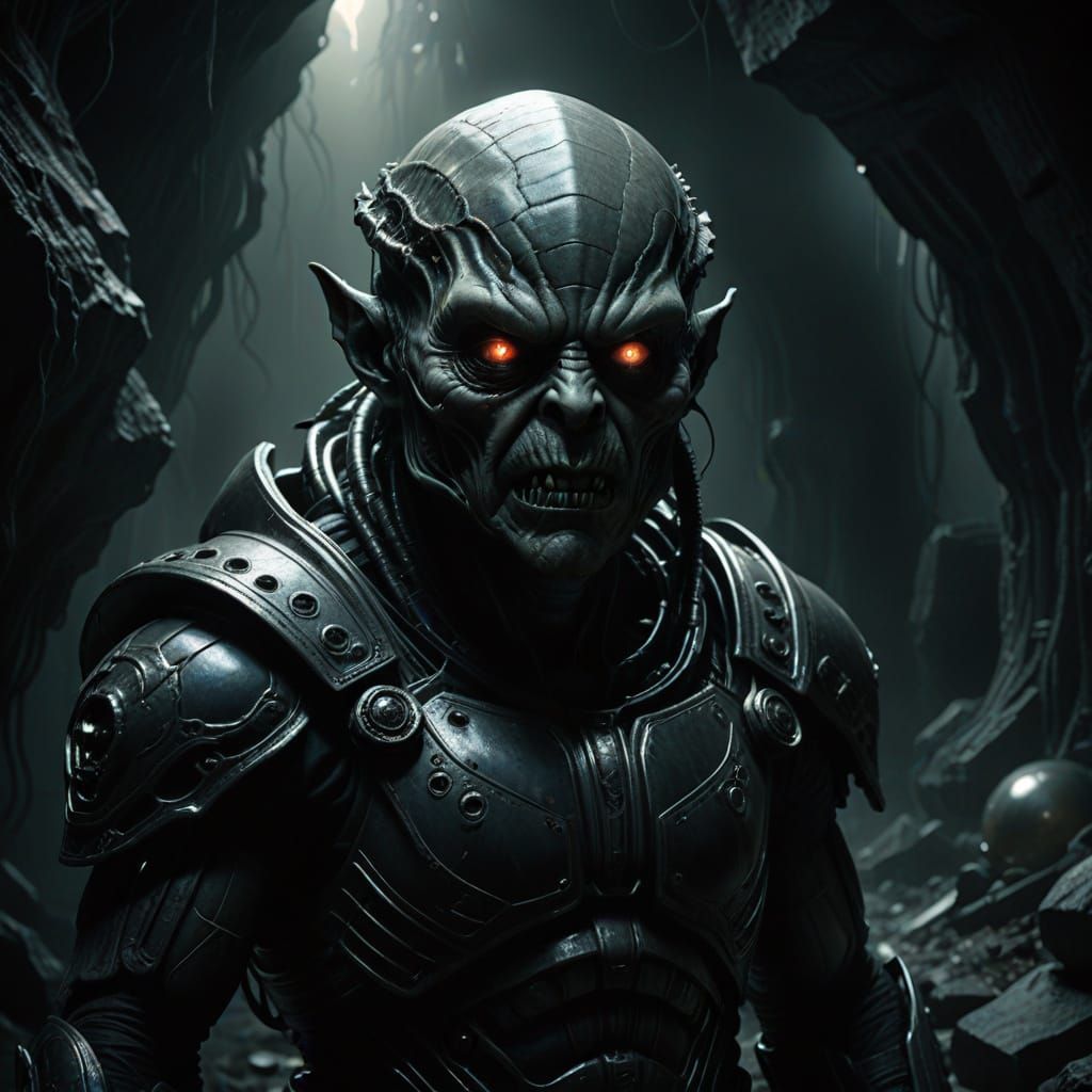 Ethereal Horror Figure Emerges from Dark, Misty De... - AI Art