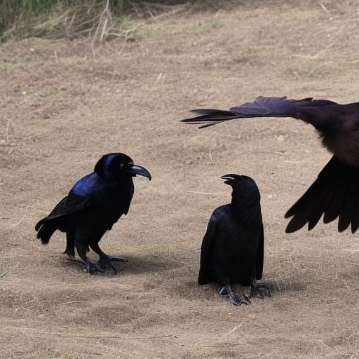 A group of ravens attack a man to death - AI Generated Artwork ...