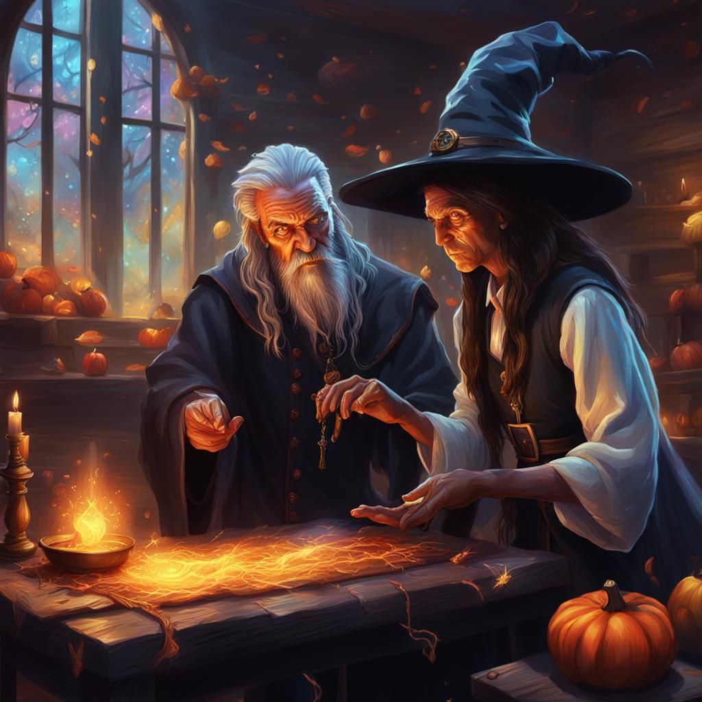 (witch_apprentice)(master_teaches_his_disciple_to_do_magic) - AI Generated Artwork - NightCafe ...
