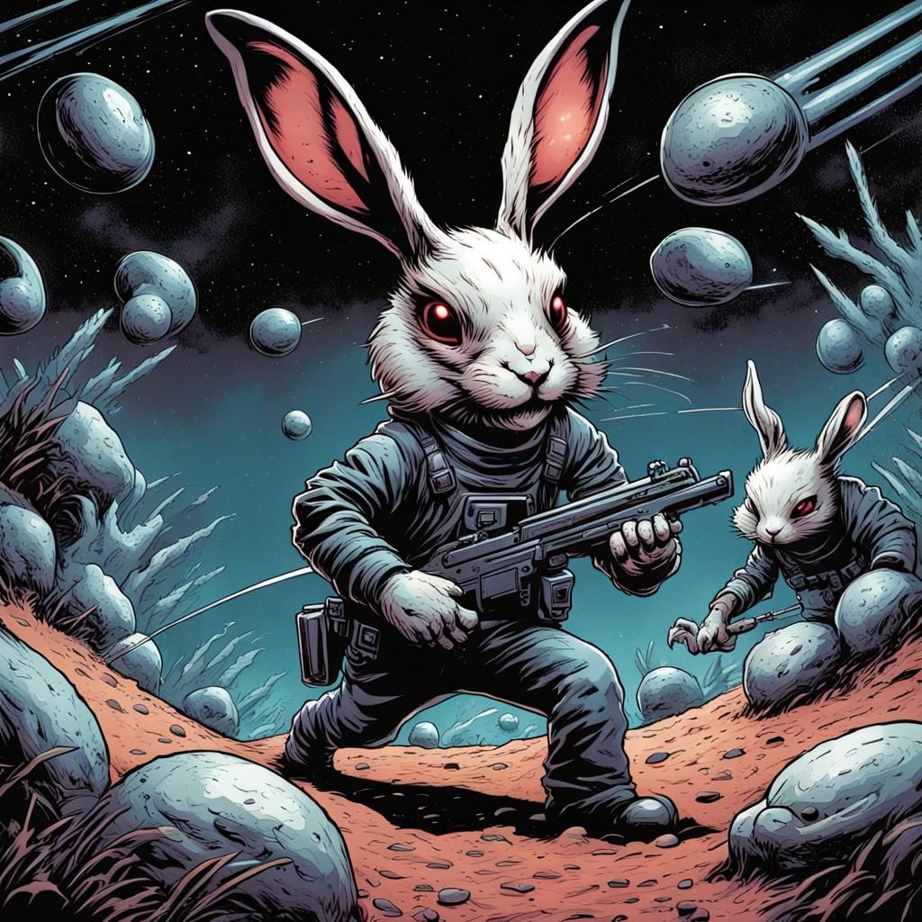 killer alien rabbits from Outerspace - AI Generated Artwork - NightCafe ...