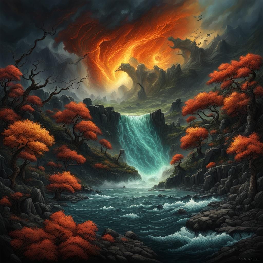 Nature's Fury detailed matte painting, deep color, fantastical ...