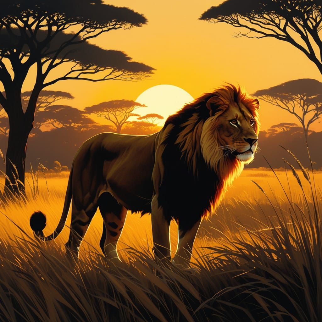 A cat’s shadow morphing into a lion