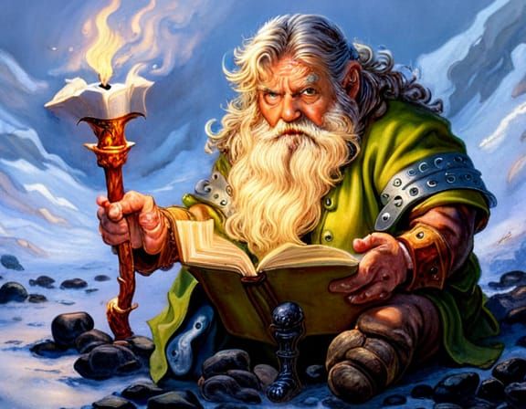 dwarf reading a book evolution process part 1 - AI Generated Artwork ...